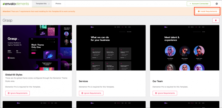 Plantillas o template kits para Elementor - Sebasweb