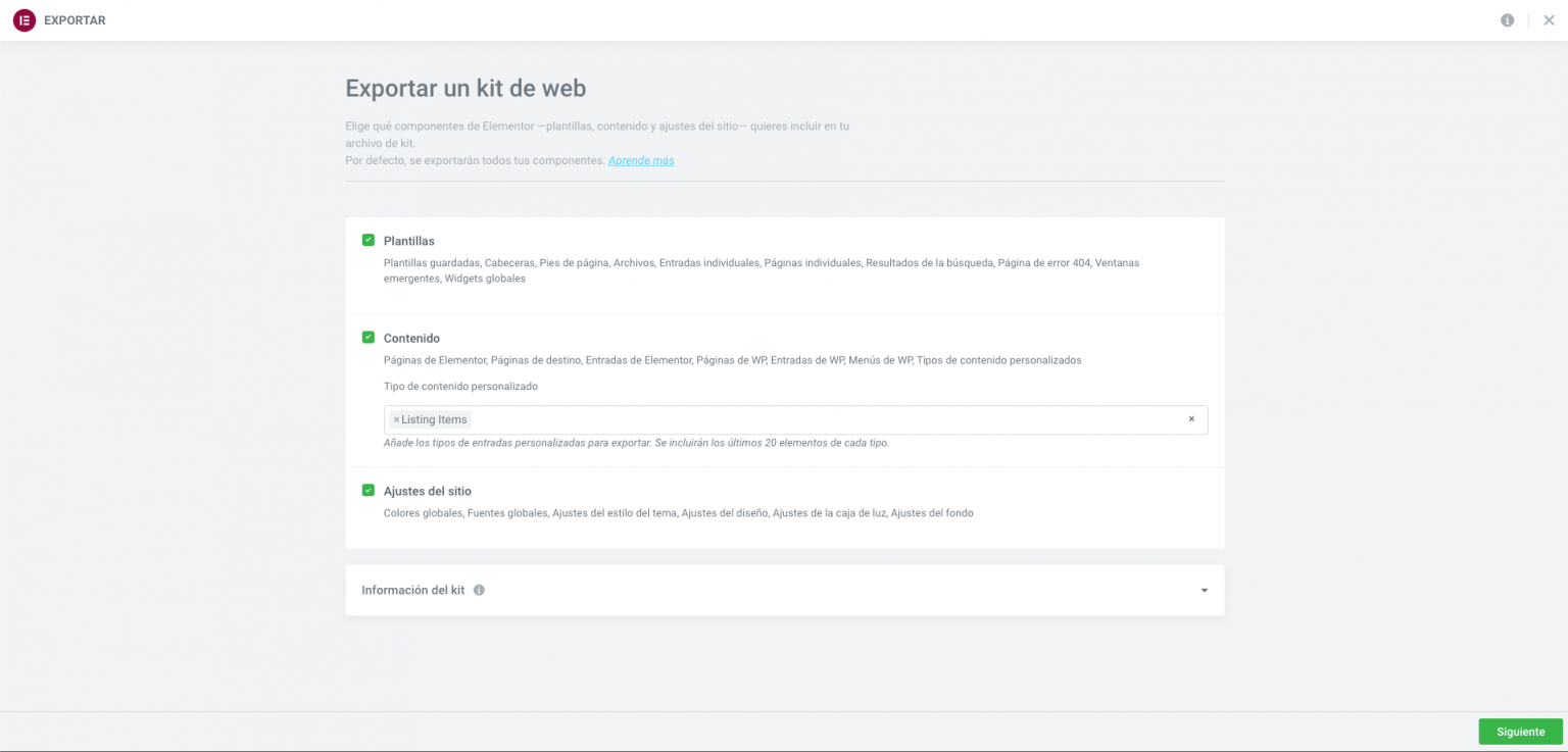 Plantillas o template kits para Elementor - Sebasweb