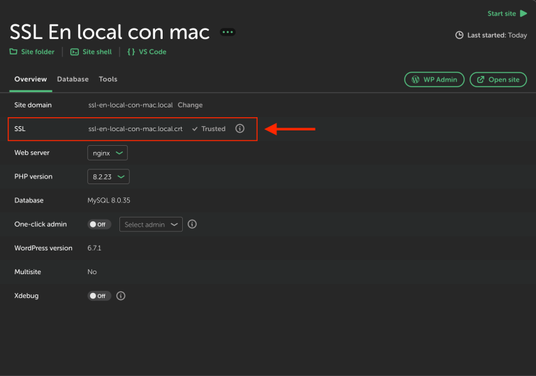 Configurar el certificado de Seguridad SSL en Local WP